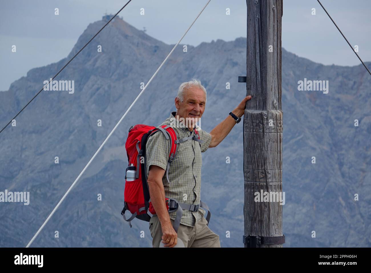 Europe, Austria, Tyrol, Ammergauer Alps, Daniel mountain, summit cross ...