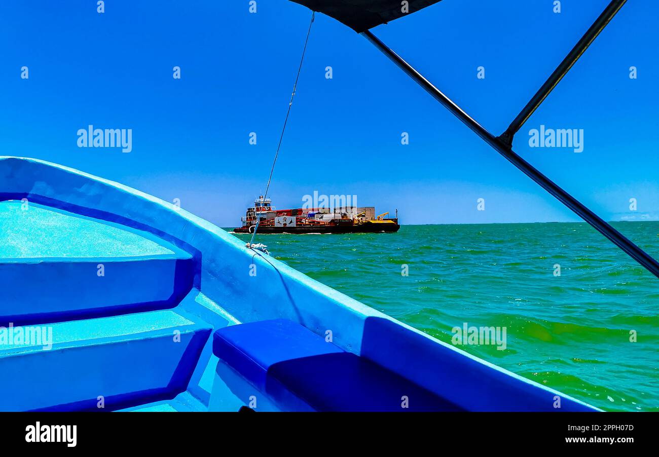 Boat trip speed boat ferry from ChiquilÃ¡ to Holbox Mexico Stock Photo ...