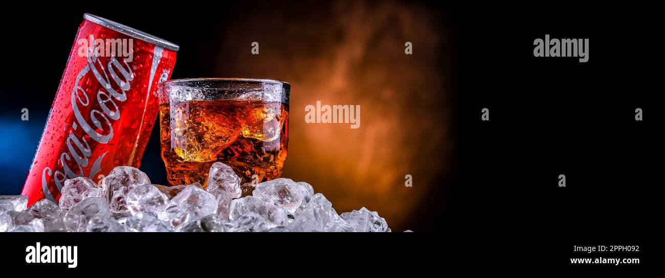 Can of Coca-Cola in crushed ice Stock Photo - Alamy