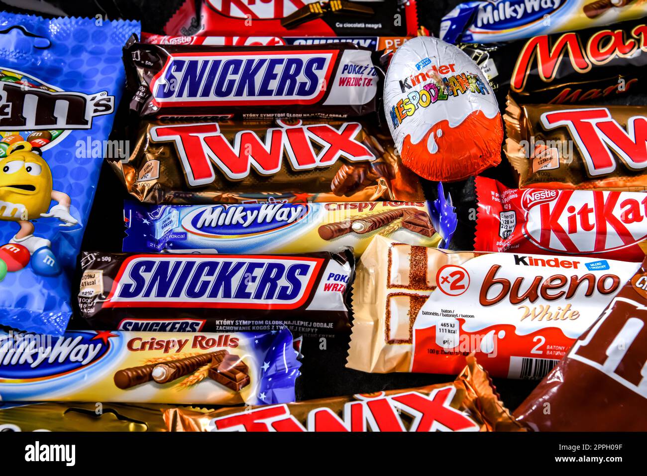 Variety of popular brands of confectionery products Stock Photo - Alamy