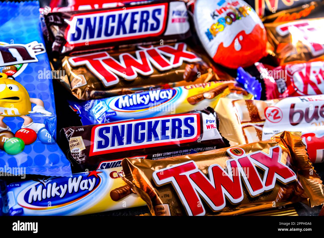 Variety of popular brands of confectionery products Stock Photo - Alamy
