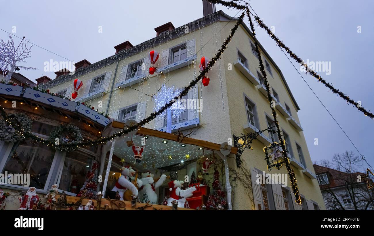 German Lowenbrau beer garden in Baden-Baden in the evening Stock Photo ...