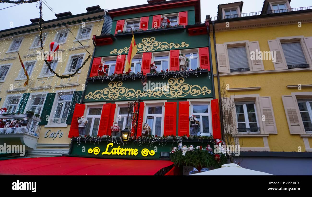 German Lowenbrau beer garden in Baden-Baden in the evening Stock Photo ...