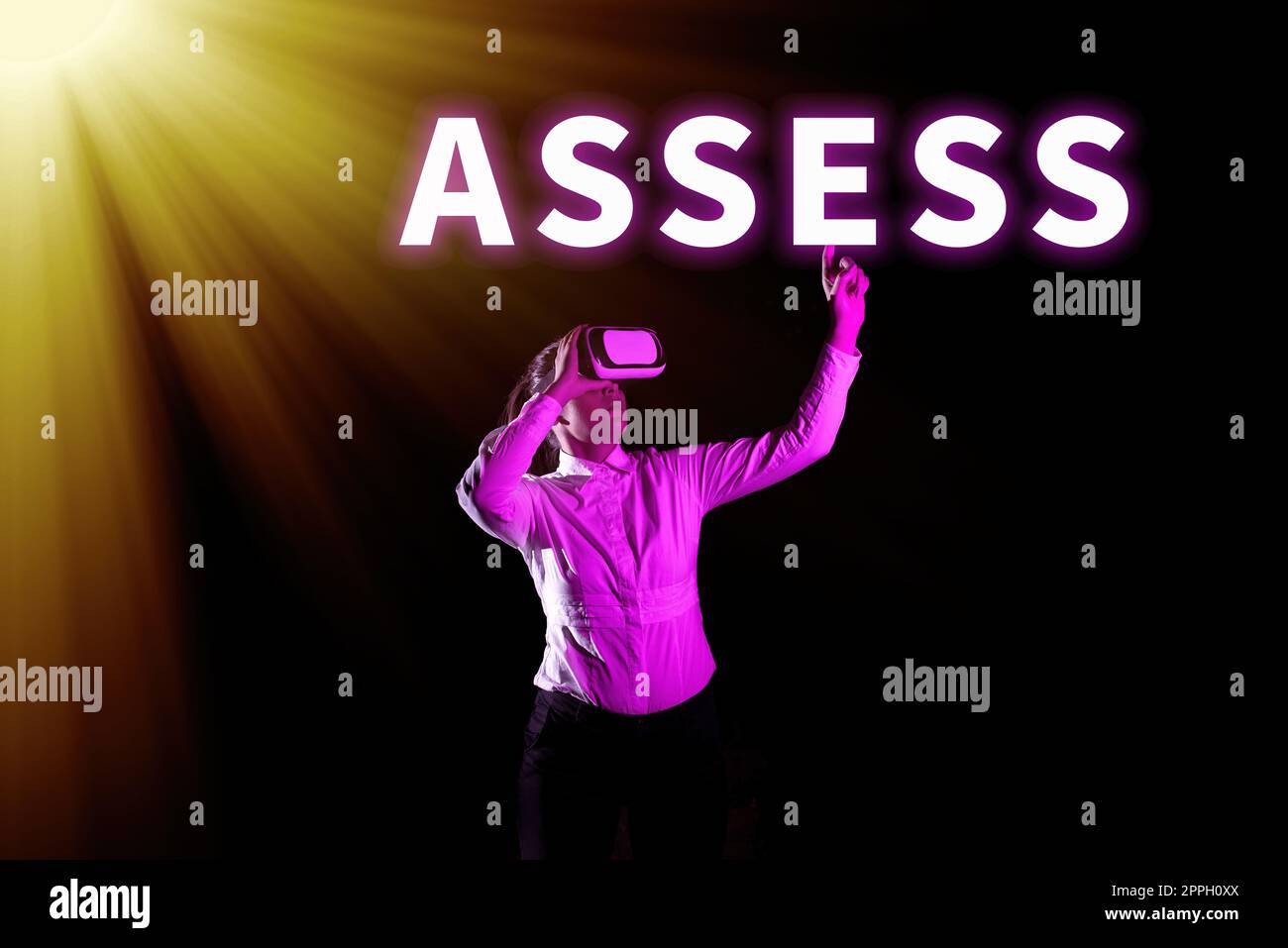 Text caption presenting Assess. Conceptual photo evaluate or estimate ... Text caption presenting Assess. Conceptual photo evaluate or estimate ...