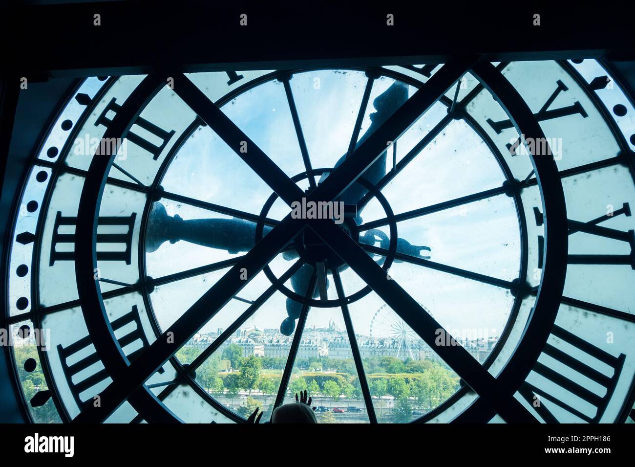 Ancient transparent clock in Orsay museum. Paris Stock Photo - Alamy