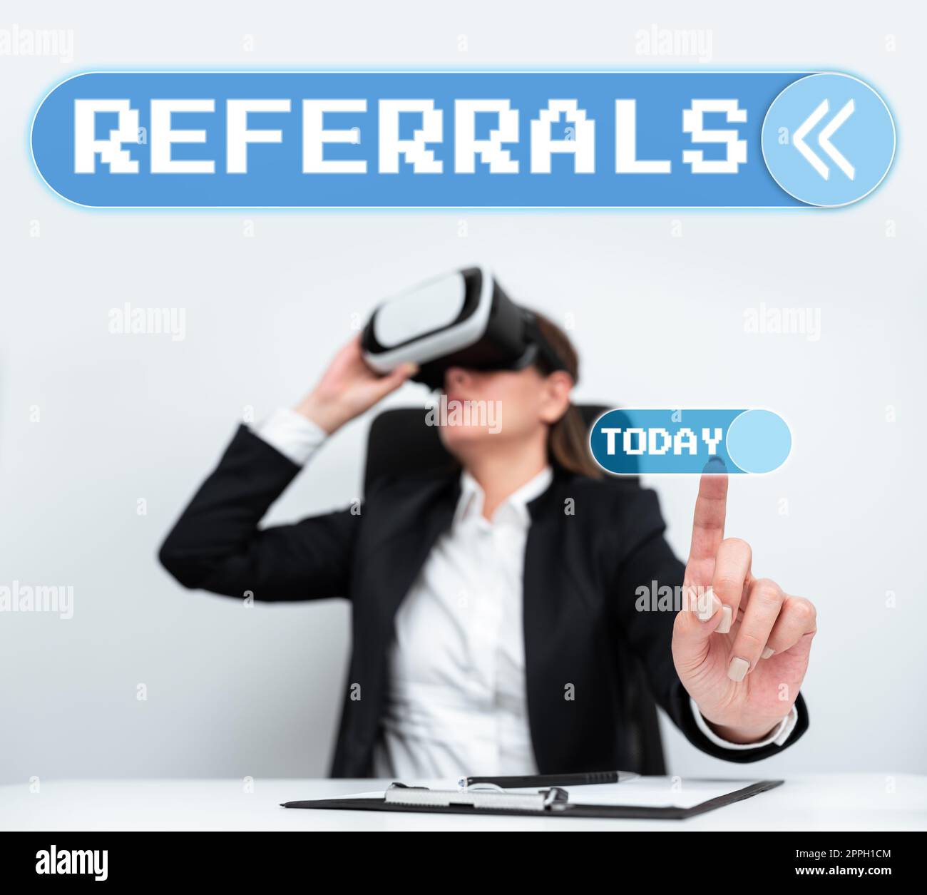Sign displaying Referrals. Business showcase Act of referring someone ...