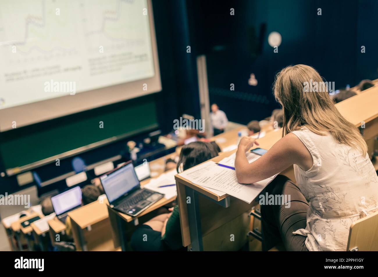 Conference and Presentation. Audience at the conference hall. Business ...