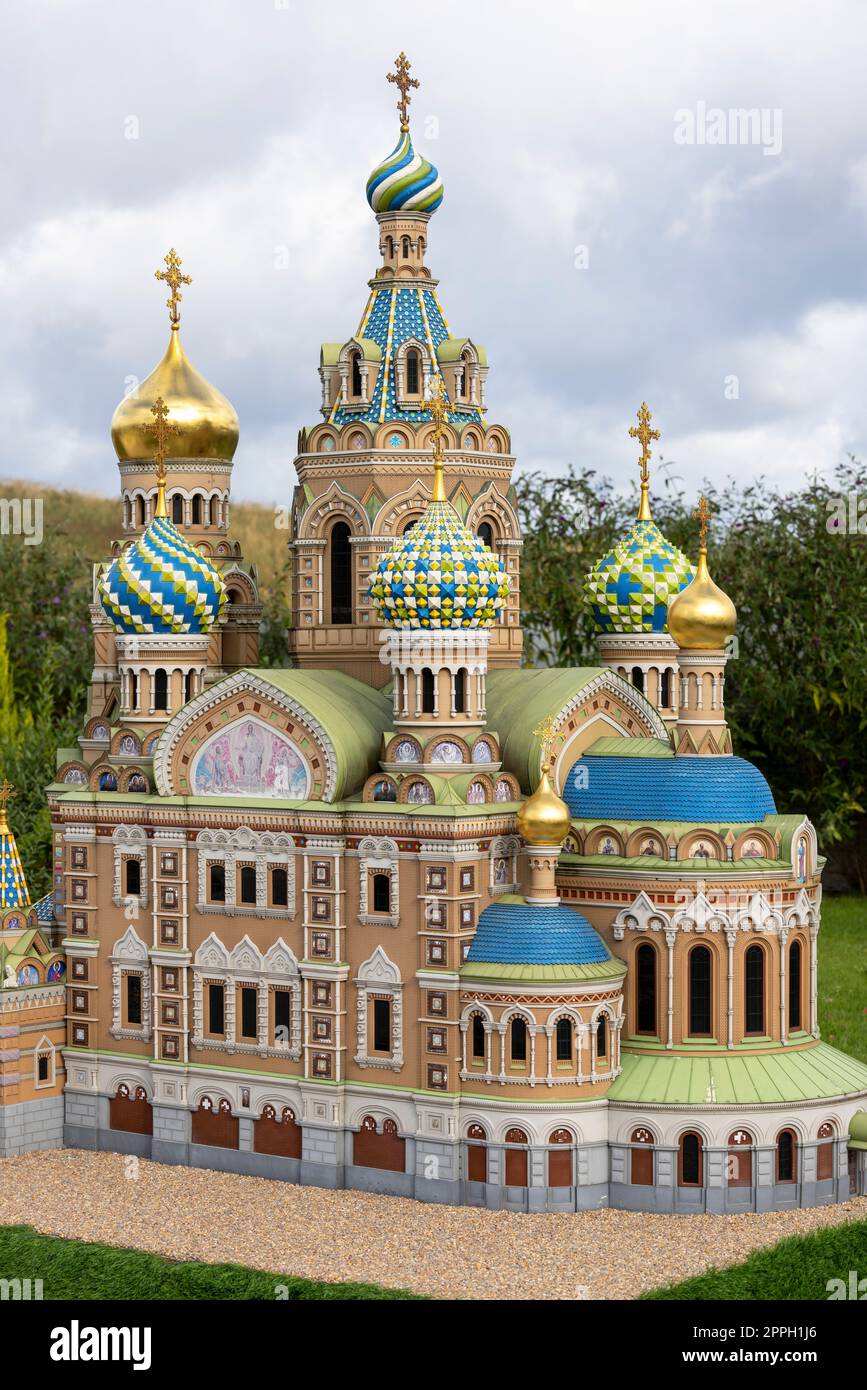 Baltic Park of Miniatures, small replica of Church of the Savior on ...