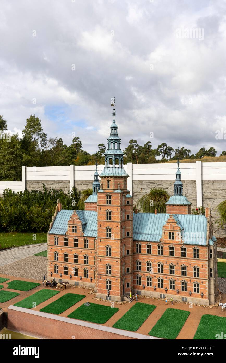 Baltic Park of Miniatures, small replica of of Rosenborg Castle in ...