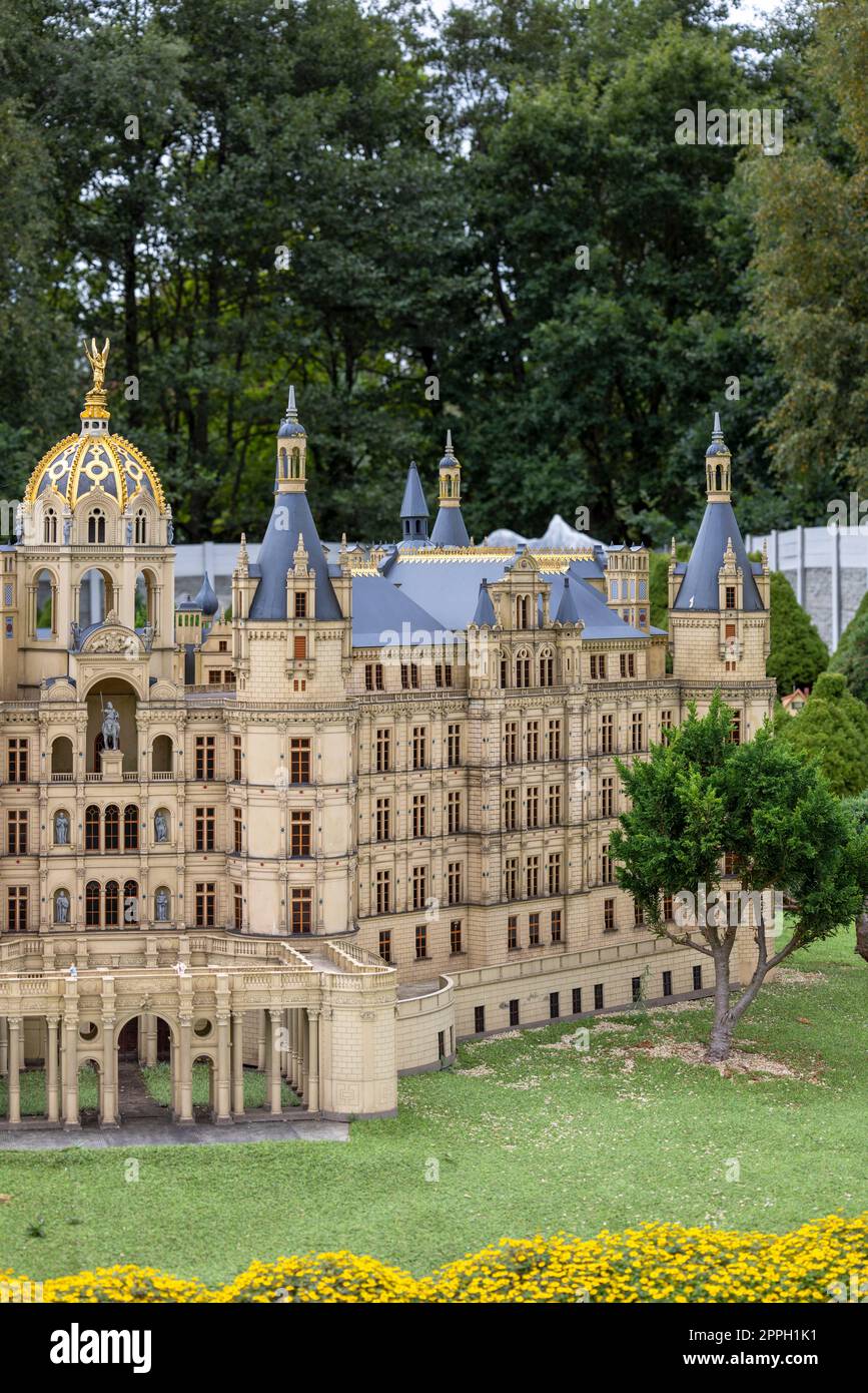 Baltic Park of Miniatures, small replica of Schwerin Castle in Germany ...