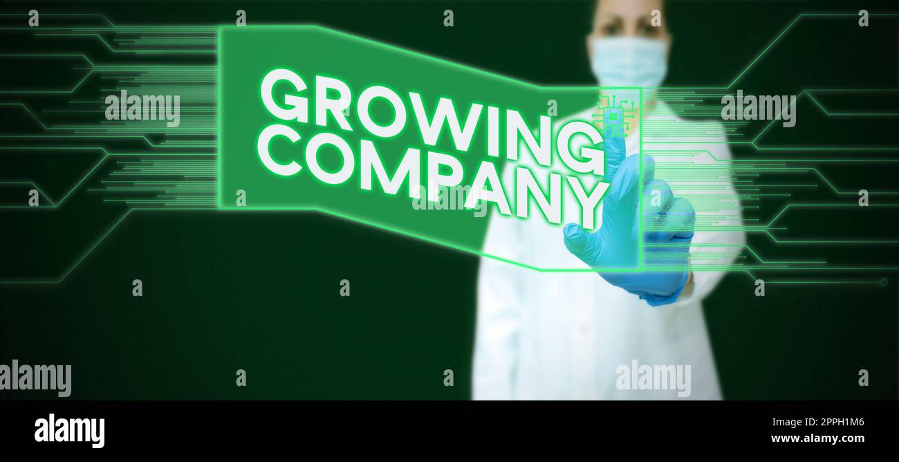 Writing displaying text Growing Company. Word for generates significant ...