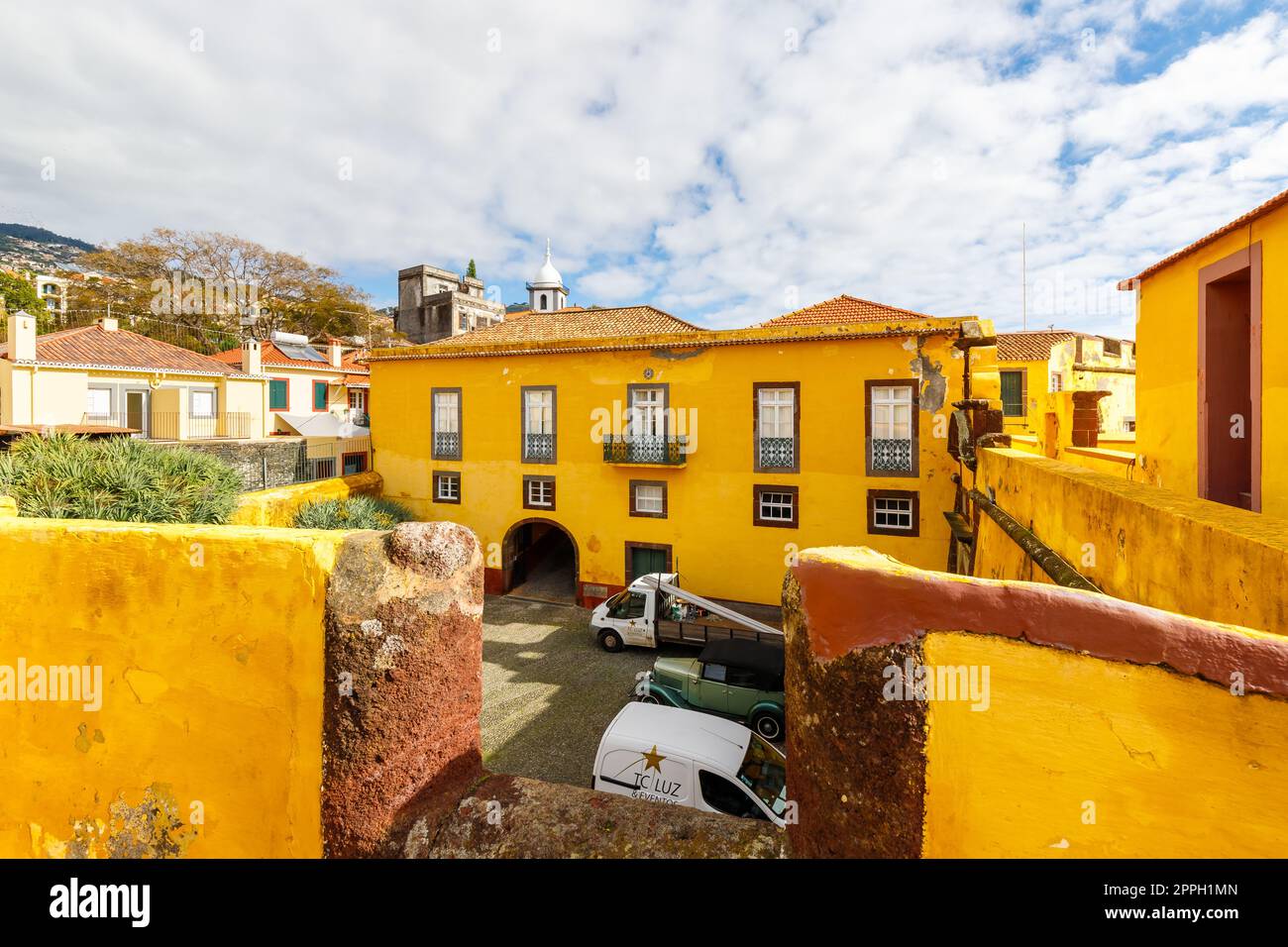 Sao Tiago fortified castle in Funchal, Madeira, Portugal Stock Photo ...