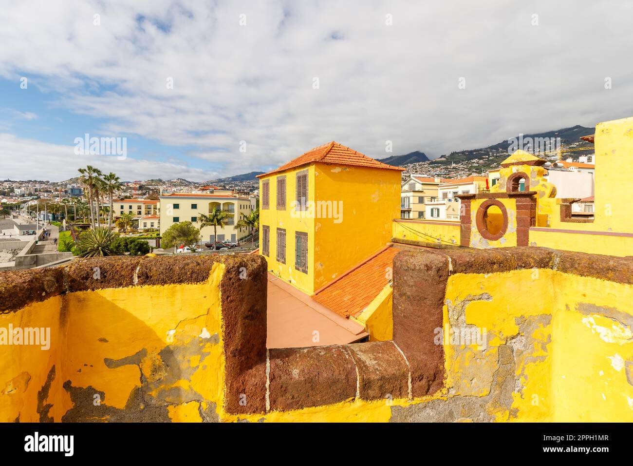 Sao Tiago fortified castle in Funchal, Madeira, Portugal Stock Photo ...