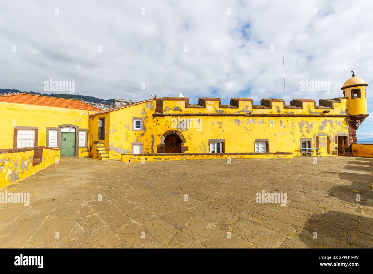 Sao Tiago fortified castle in Funchal, Madeira, Portugal Stock Photo ...