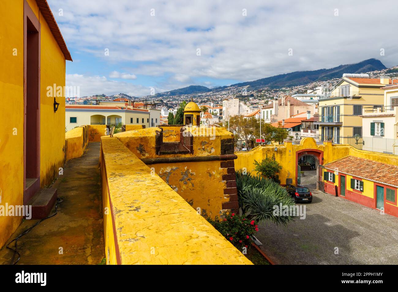 Sao Tiago fortified castle in Funchal, Madeira, Portugal Stock Photo ...