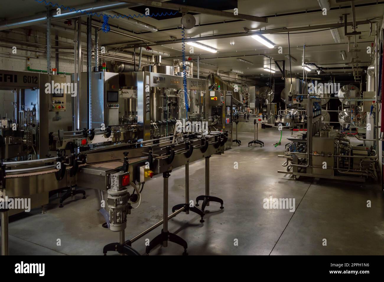 Beer bottling and packaging equipment Stock Photo - Alamy