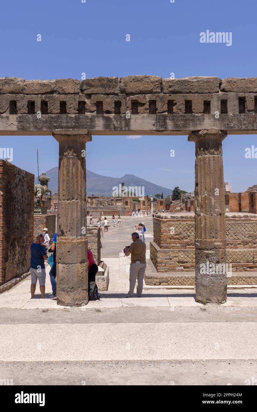 Forum of city destroyed by the eruption of the volcano Vesuvius in 79 ...