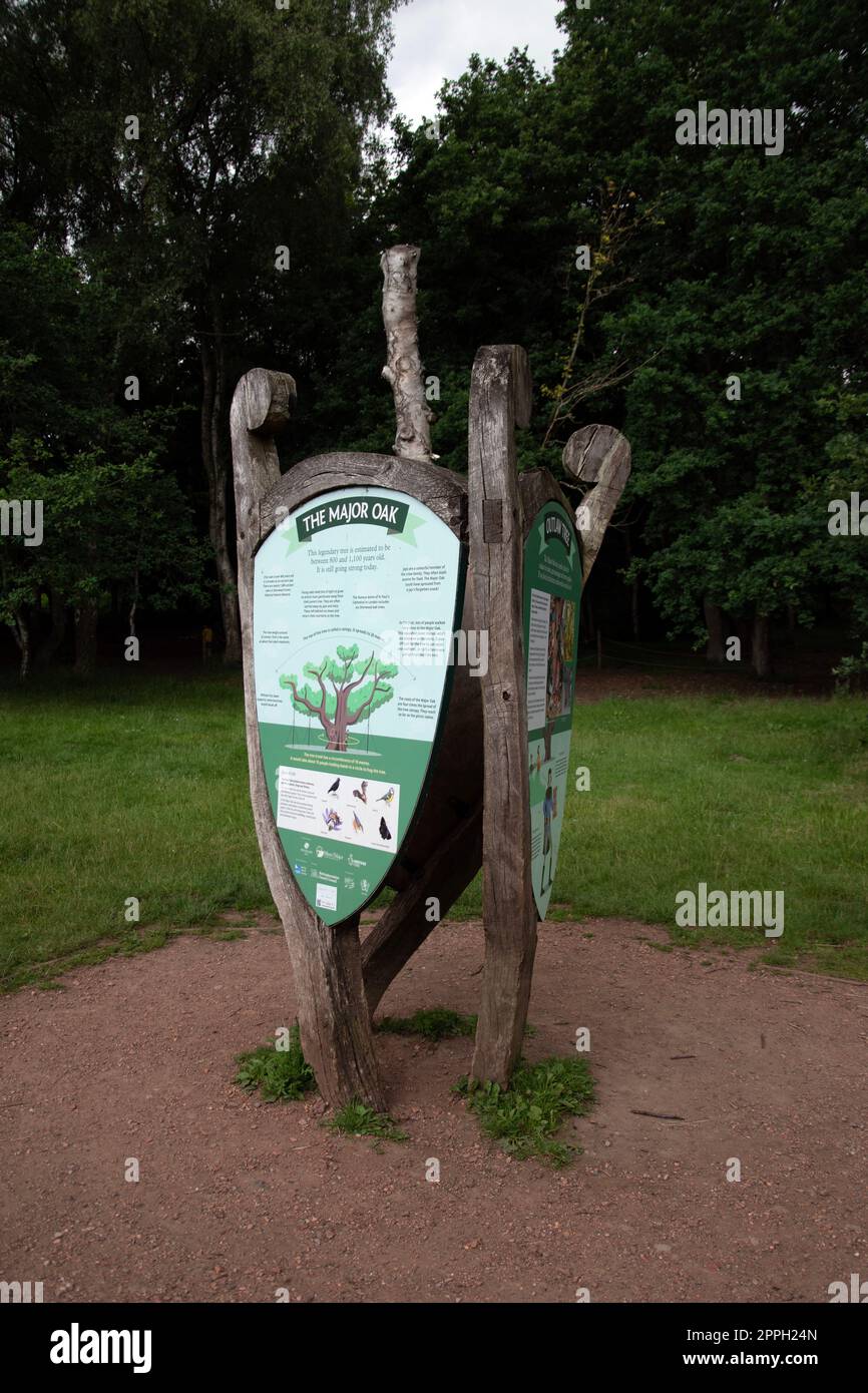 Signs in Sherwood Forest, Nottingham, UK Stock Photo - Alamy