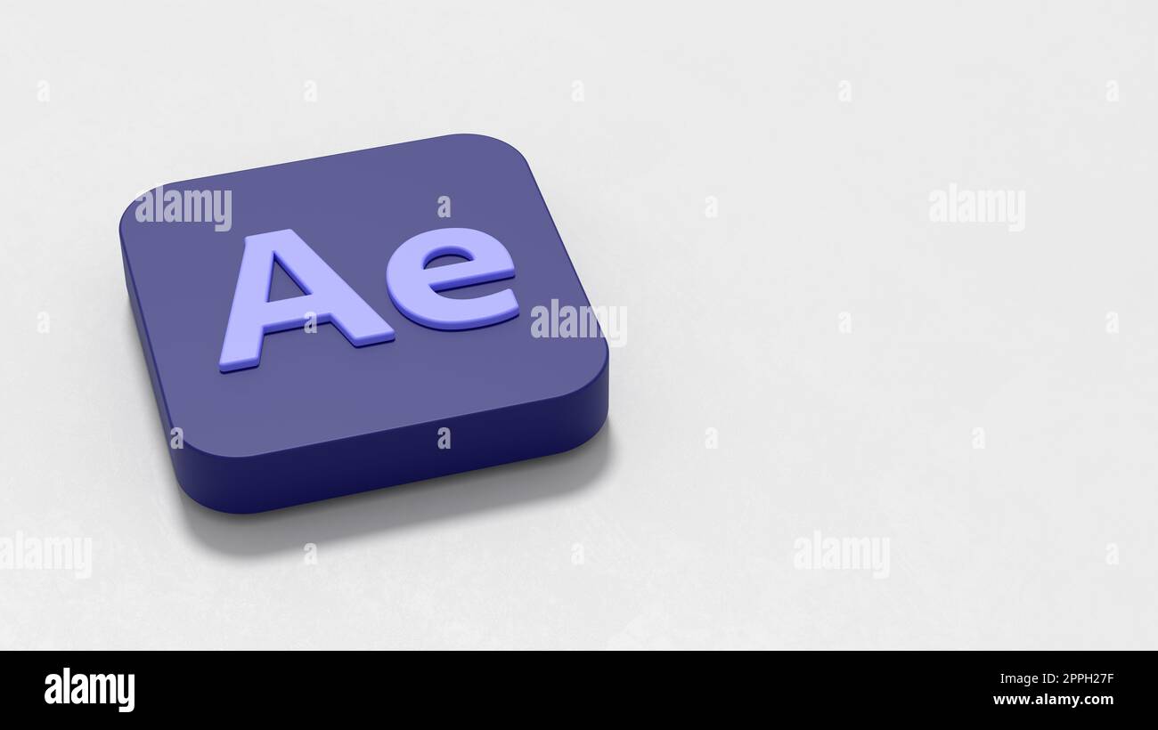 Adobe After Effects App Icon on Gray Background with Copy Space Stock ...