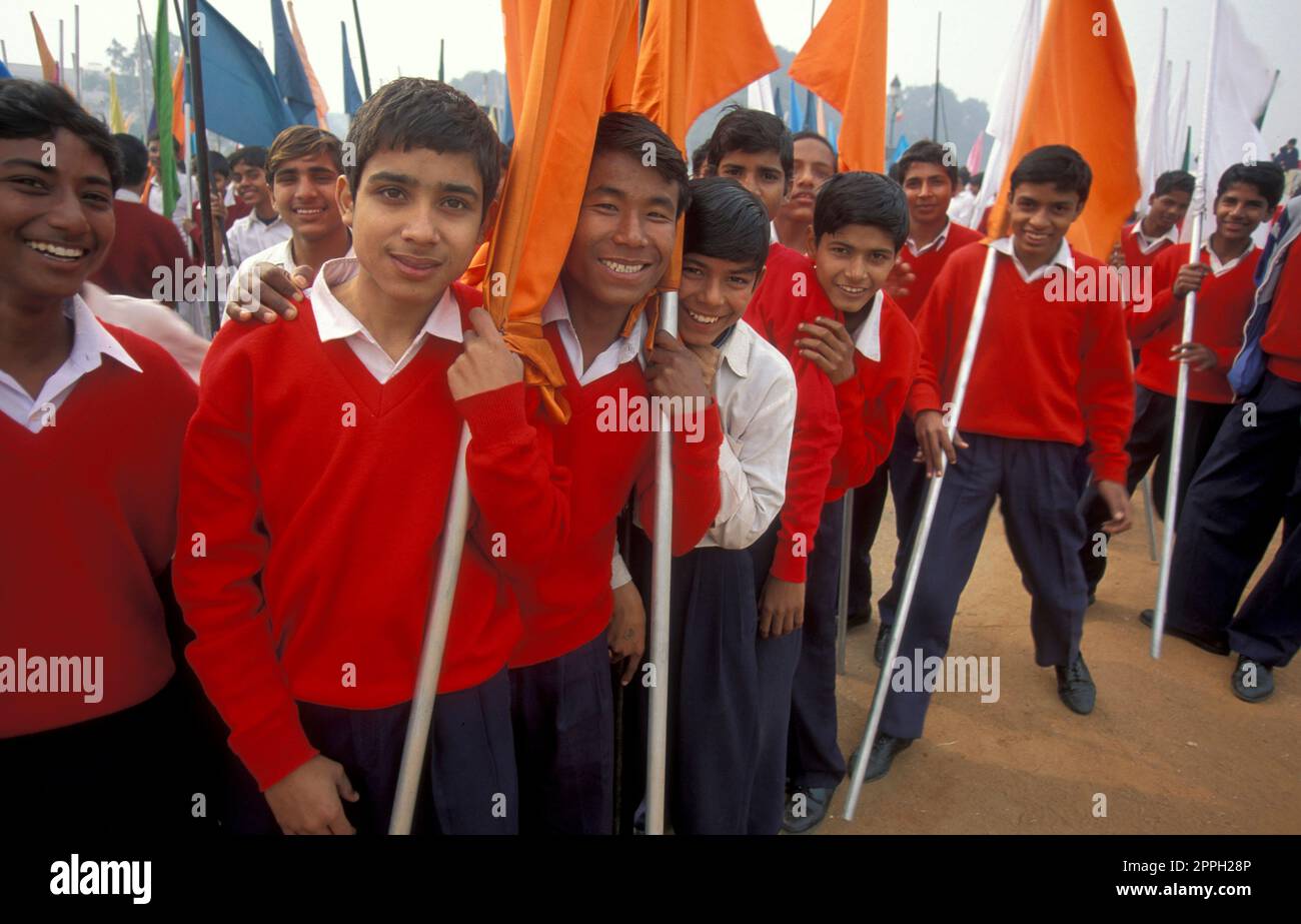 People at the Parade at the Republic Day on January, 26, 1998, in the ...