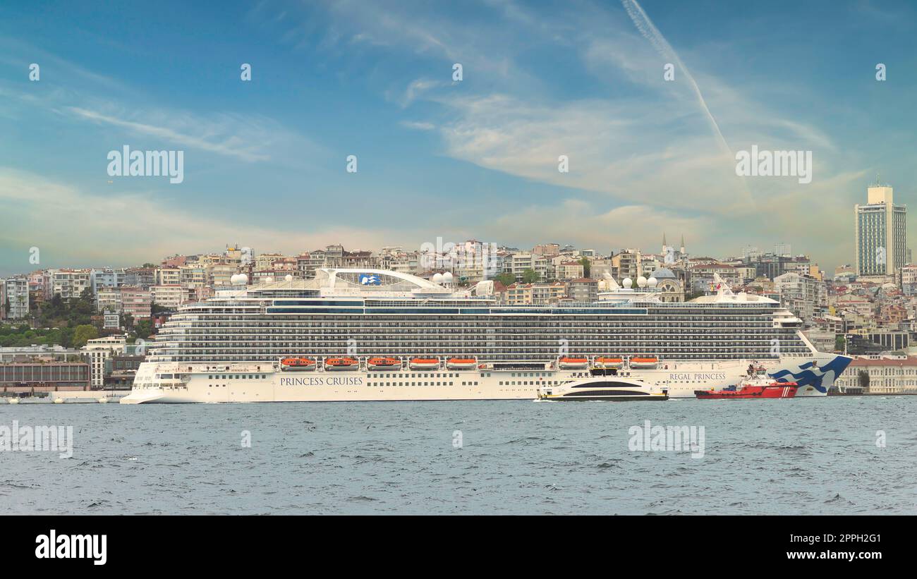Regal Princess, Huge cruise ship docked at Galataport, Bosphorus ...
