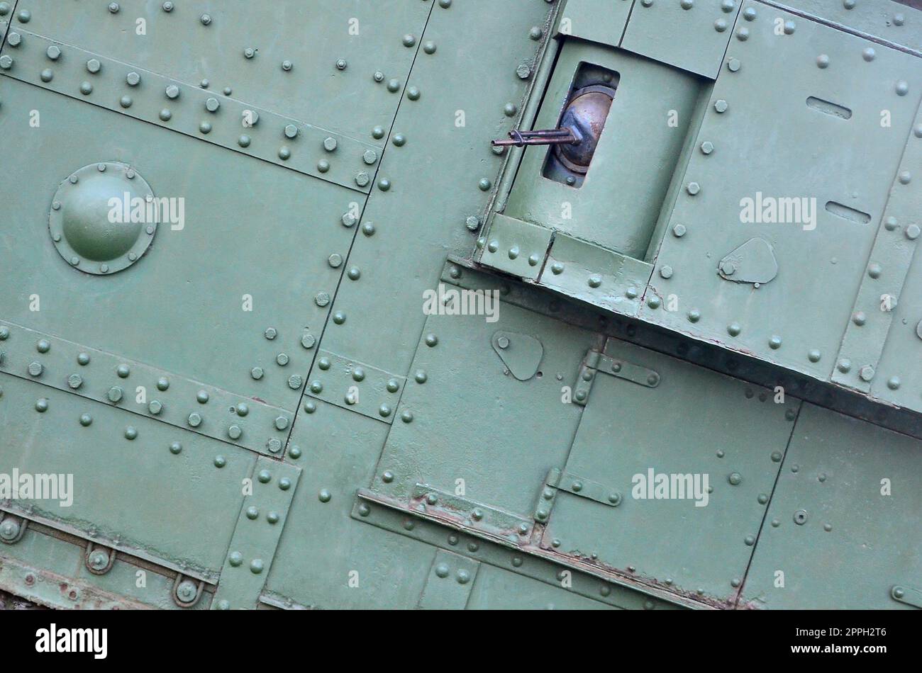 Abstract green industrial metal textured background with rivets and ...