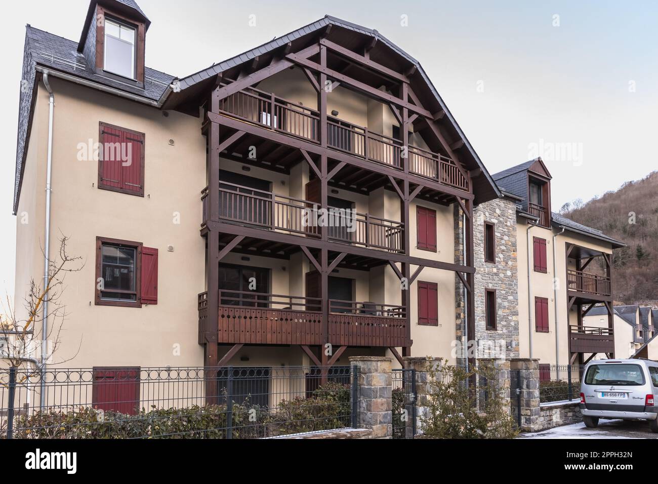 buildings typical of Saint Lary Soulan, France Stock Photo - Alamy