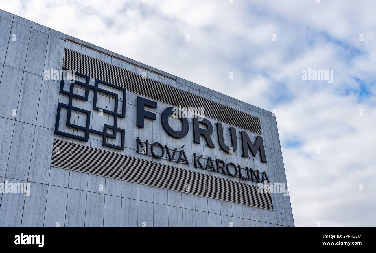 Forum NovÃ¡ Karolina Sign Stock Photo - Alamy
