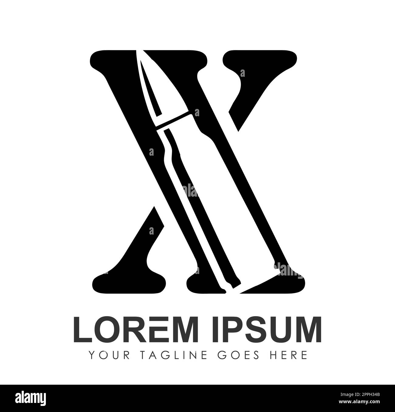 bullet rifle Monogram Logo initial letter X Stock Vector Image & Art ...