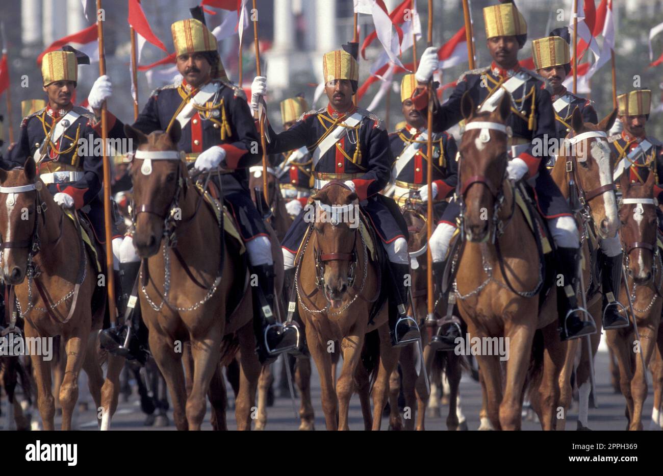 a view with soldiers a the Parade at the Republic Day on January, 26 ...