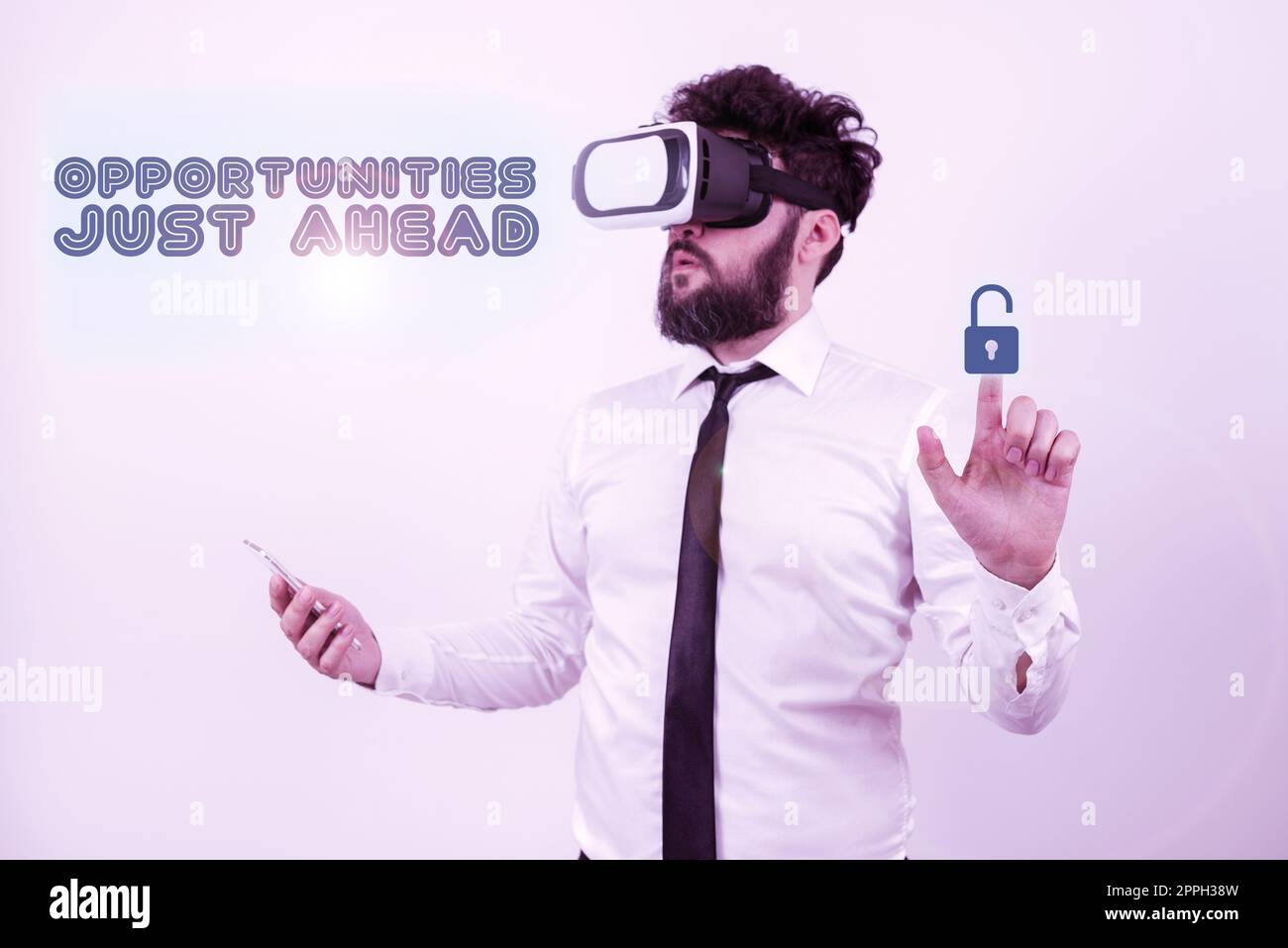 Conceptual caption Opportunities Just Ahead. Business overview set of ...