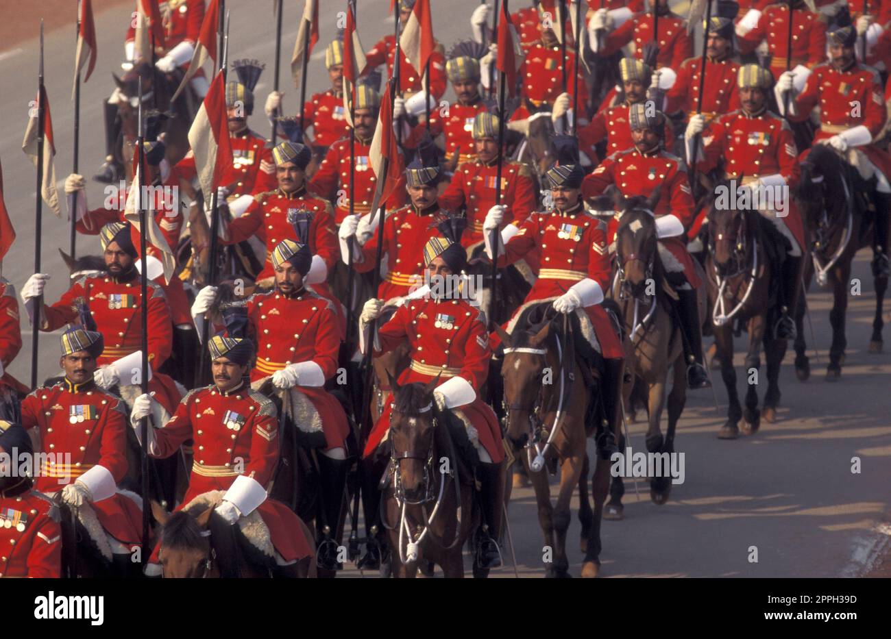 a view with soldiers a the Parade at the Republic Day on January, 26 ...