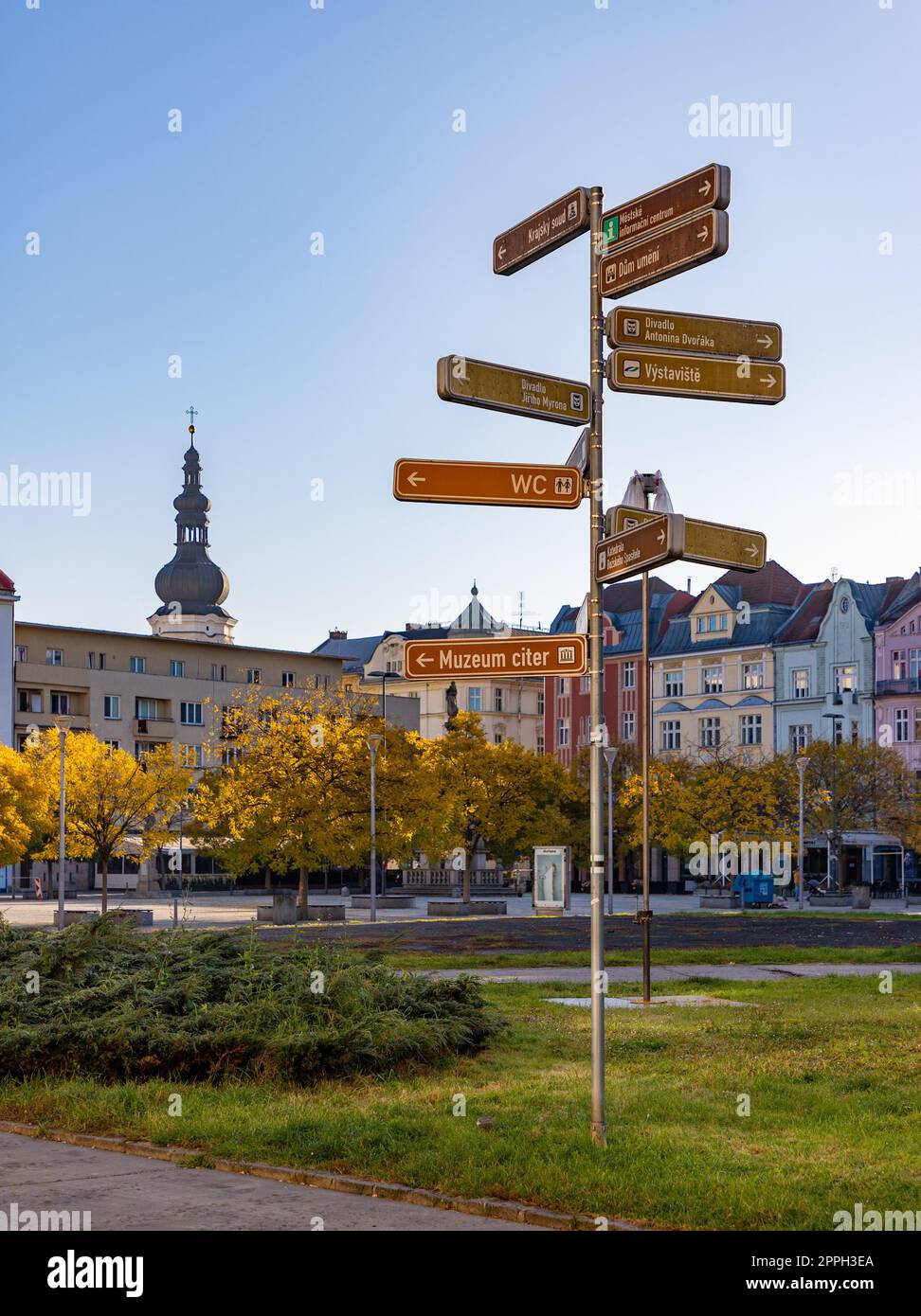 Masarykovo Square Direction Signs Stock Photo - Alamy