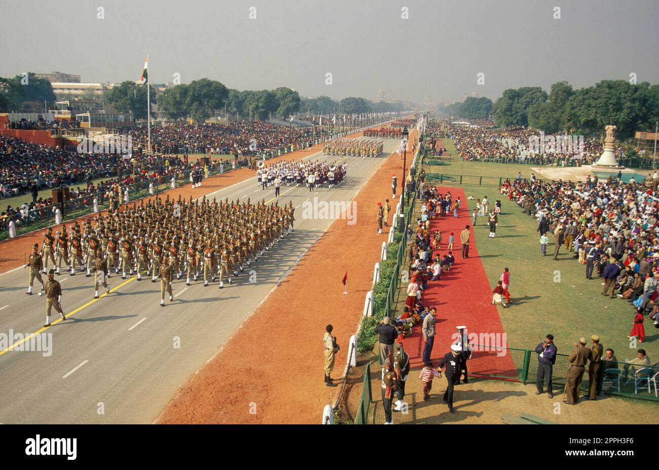a view with soldiers a the Parade at the Republic Day on January, 26 ...