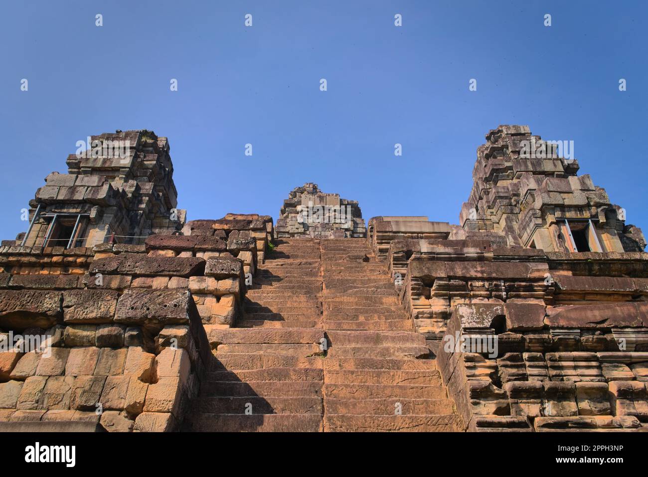 Ta Keo temple-mountain, a khmer temple built in the 10th century located in the Angkor complex ...