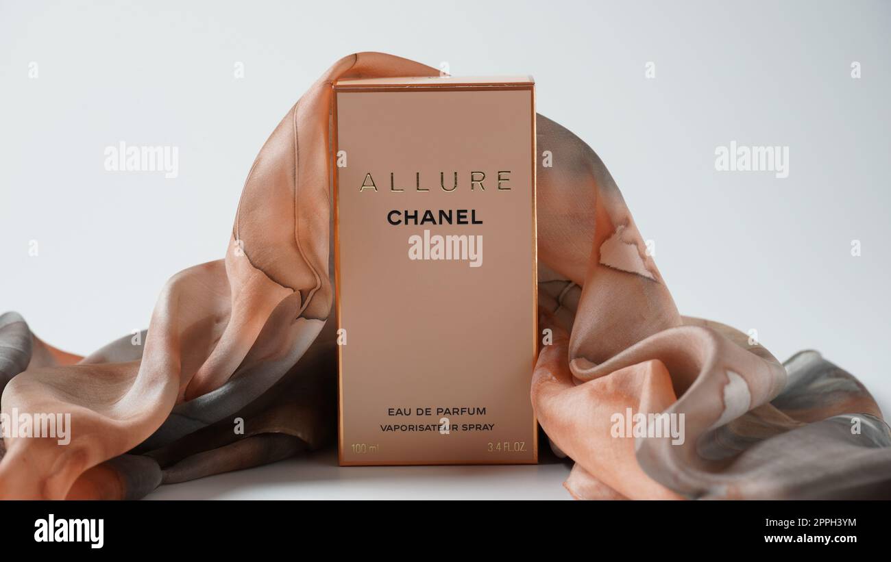 Israel - November 18, 2022: A bottle of Chanel perfume. Allure women`s ...