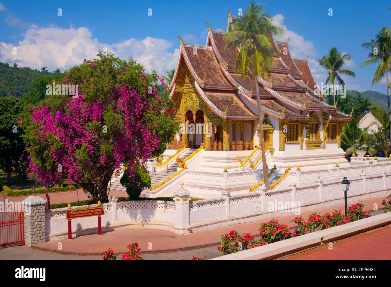 Luang Prabang National Museum, in Laos. Built like a pagoda on the ...