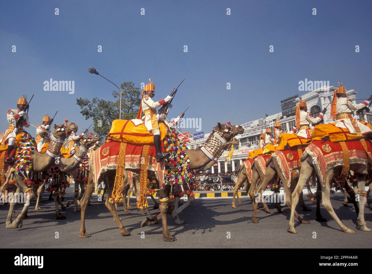a view with soldiers a the Parade at the Republic Day on January, 26 ...