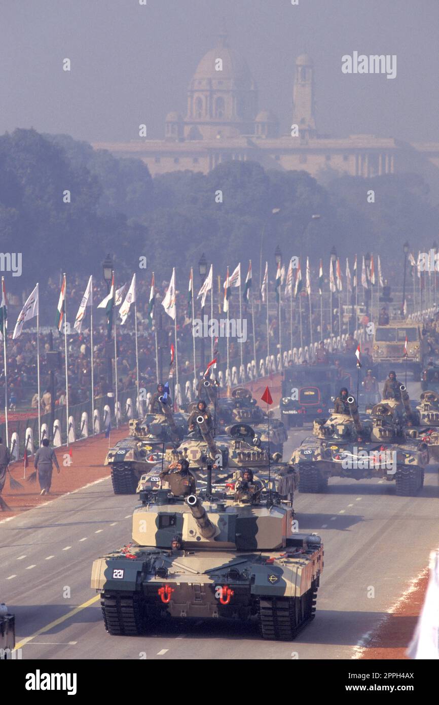 Indian Army Tank at the Parade at the Republic Day on January, 26, 1998 ...