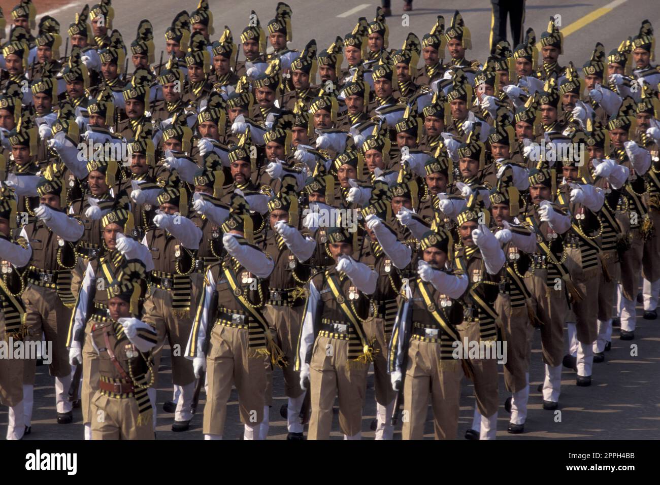 a view with soldiers a the Parade at the Republic Day on January, 26 ...