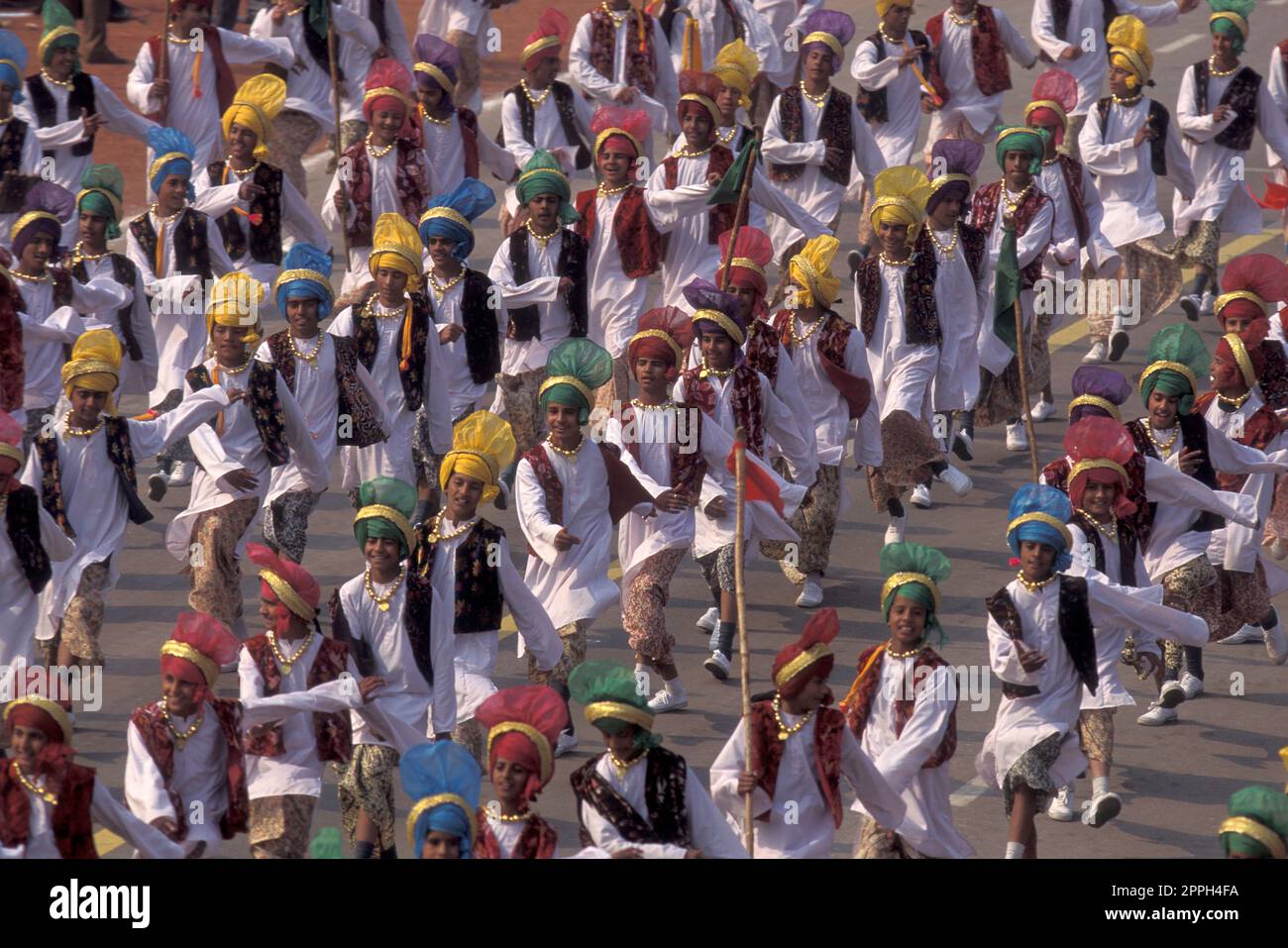 a cultural show at the Parade at the Republic Day on January, 26, 1998 ...