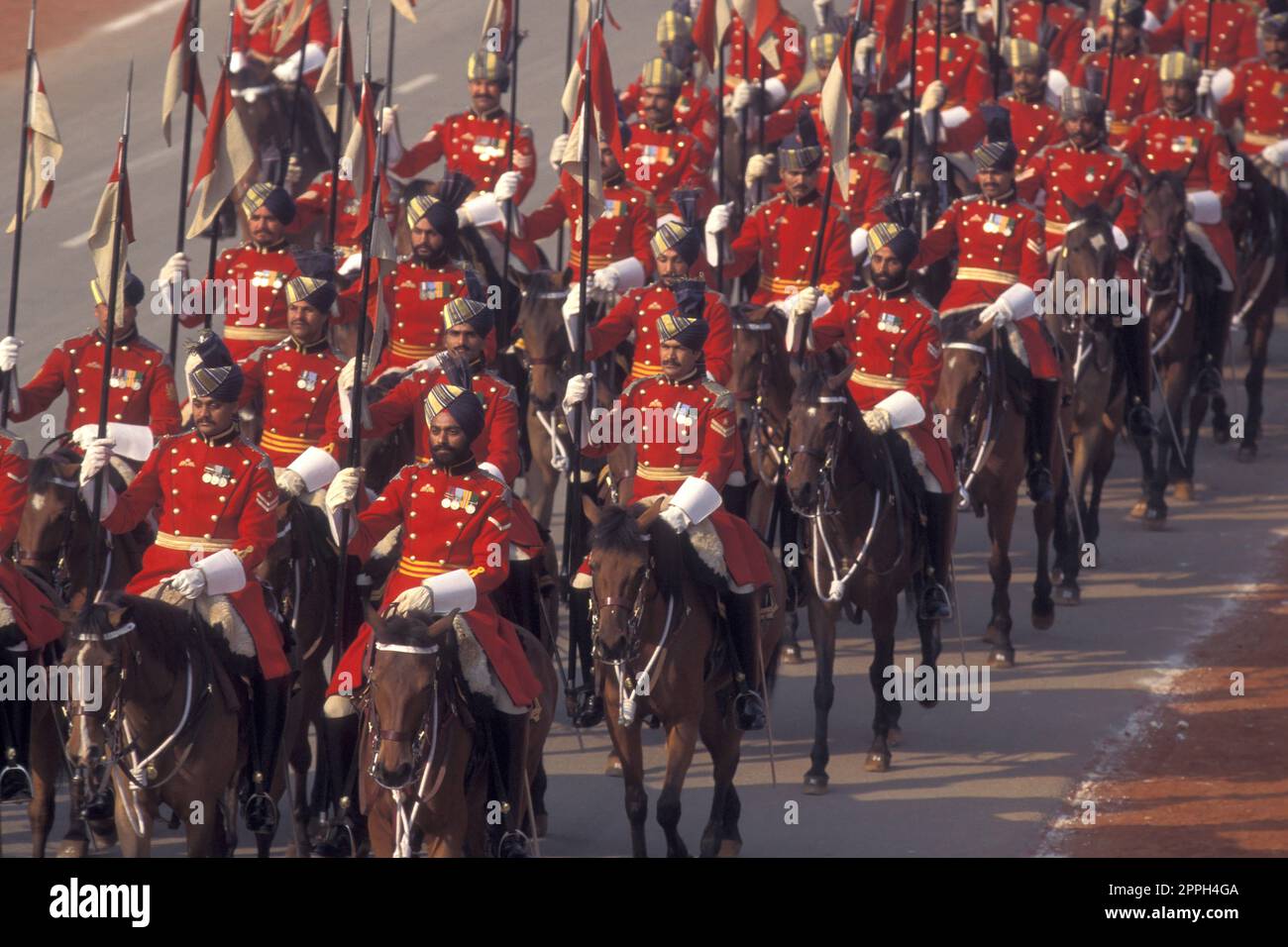 a view with soldiers a the Parade at the Republic Day on January, 26 ...