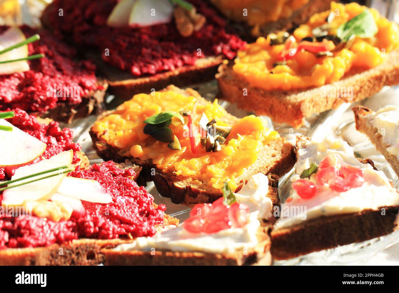 fresh vegetarian sandwiches as very nice food background Stock Photo ...