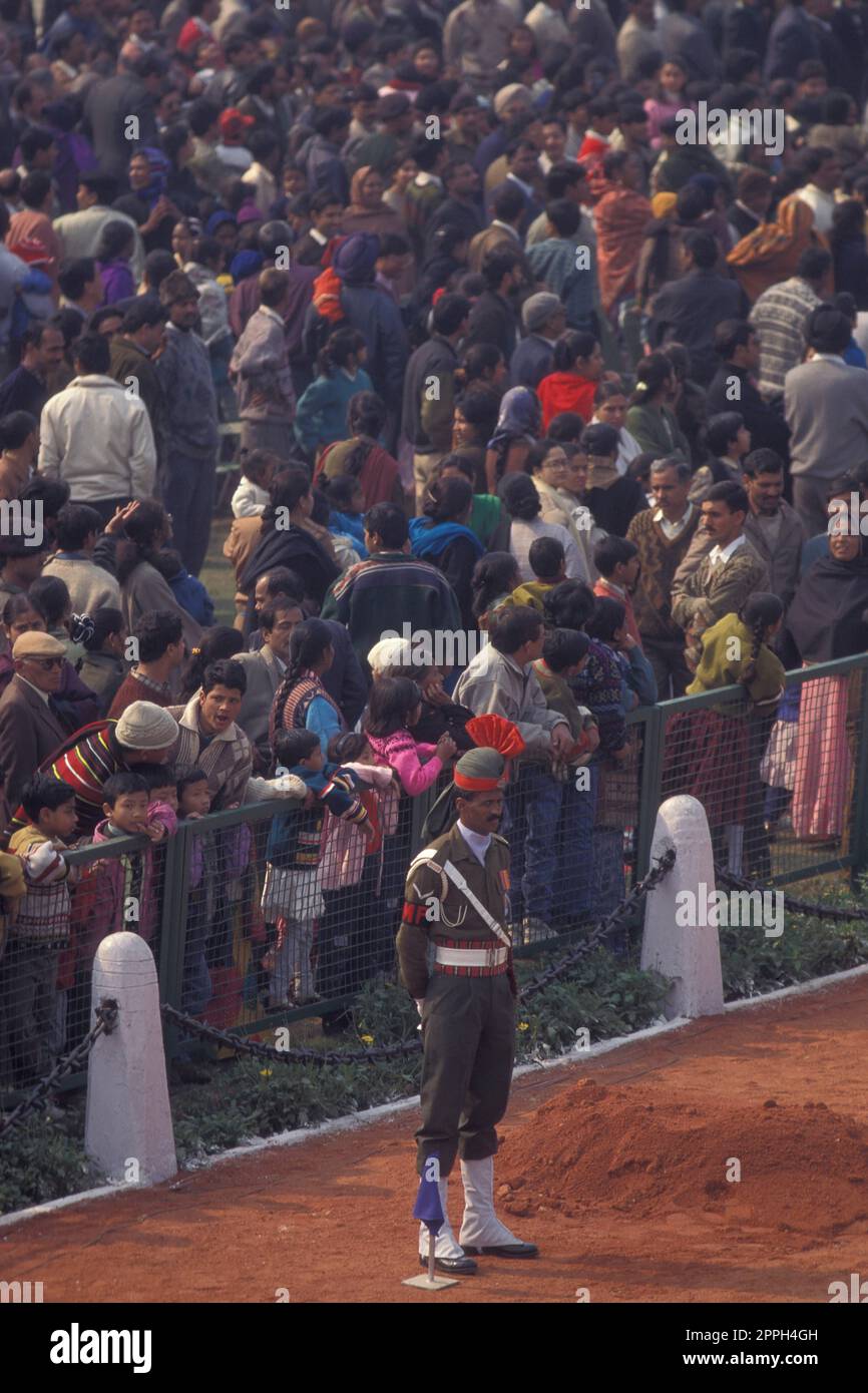viewers indian people wait on a road for the Parade at the Republic Day ...