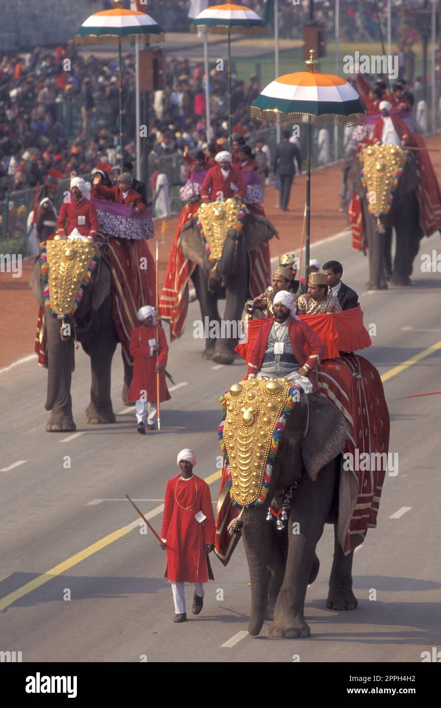 a view with soldiers on a elephant a the Parade at the Republic Day on ...