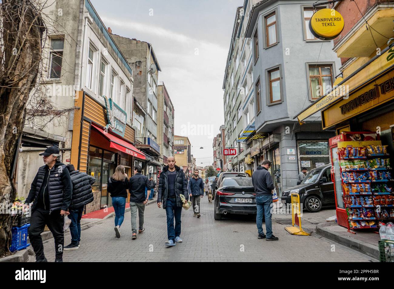 People explore Balat, a historic neighborhood located on the European ...