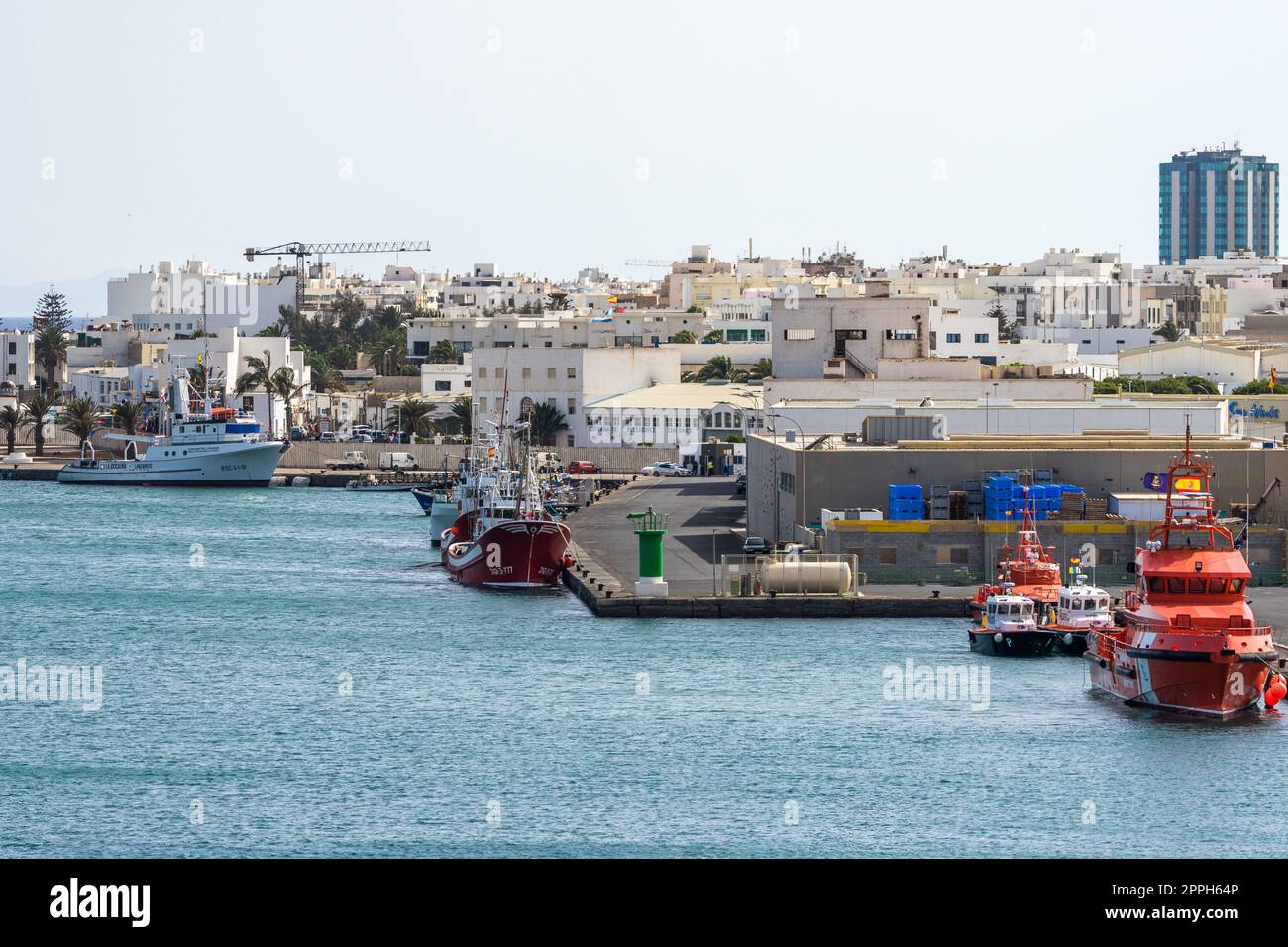 ARRECIFE, LANZAROTE, CANARY ISLANDS - JULY 17, 2022: Commercial sea ...