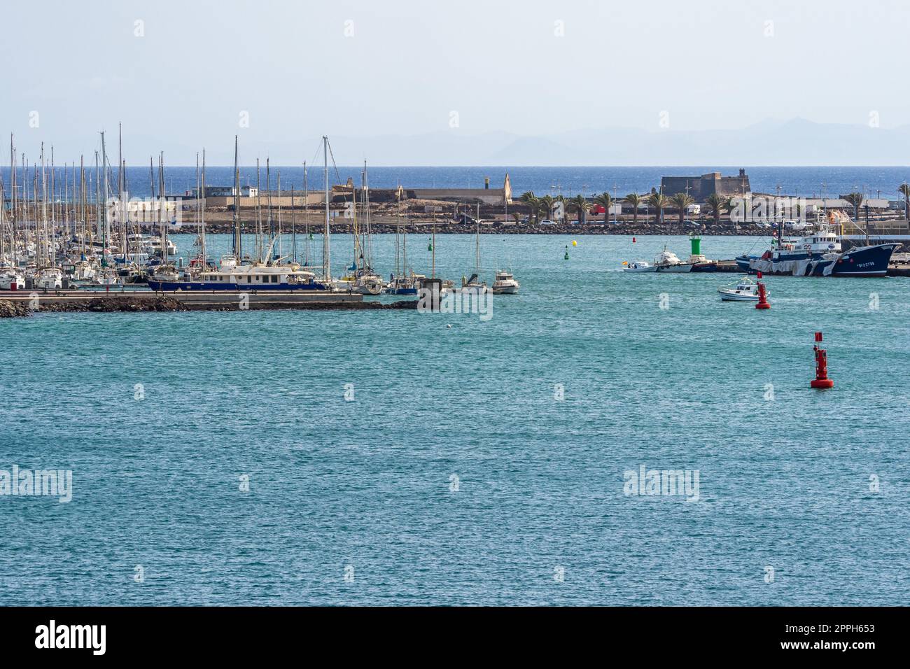 ARRECIFE, LANZAROTE, CANARY ISLANDS - JULY 17, 2022: Commercial sea ...