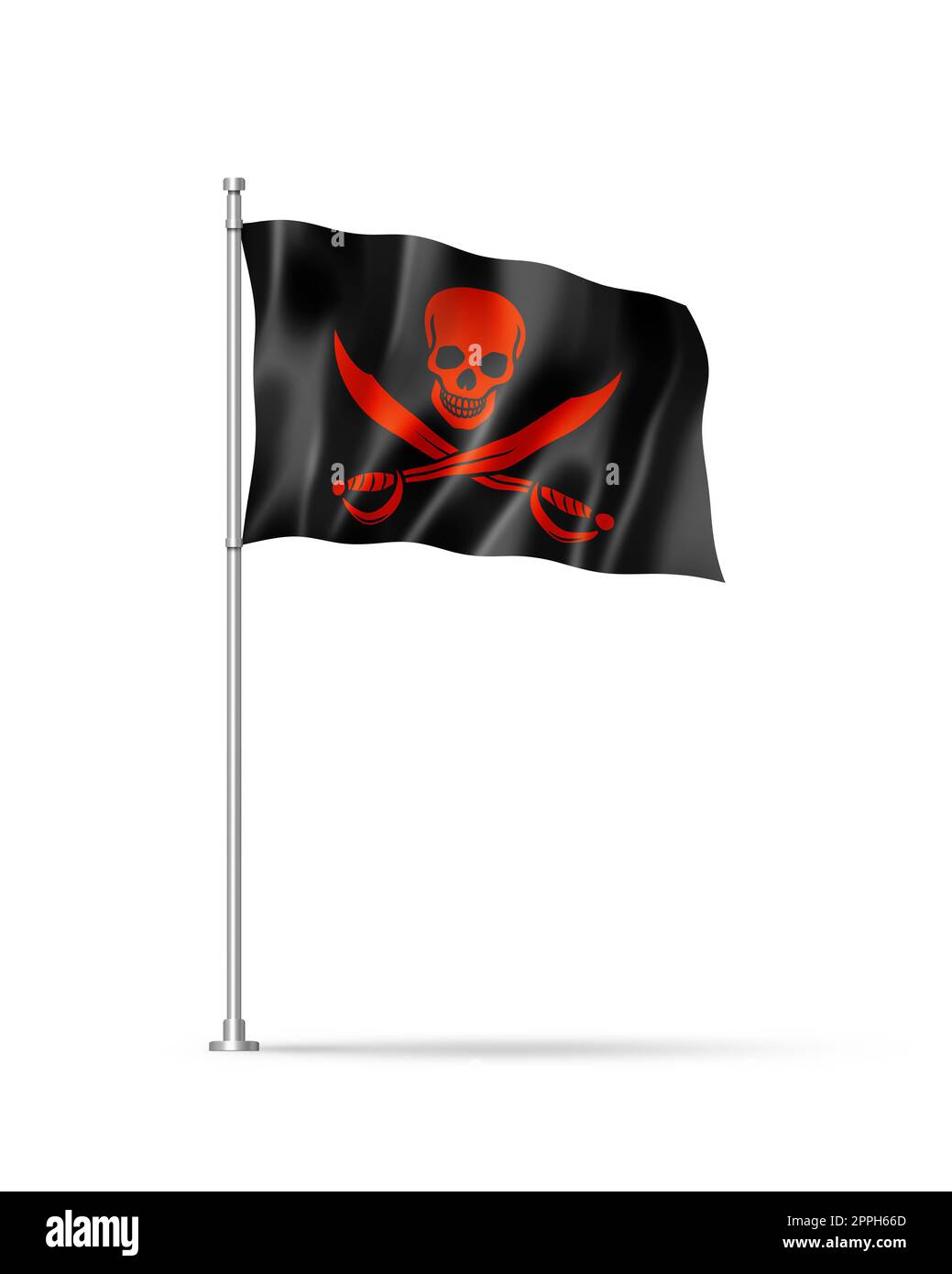 Pirate flag, Jolly Roger isolated on white Stock Photo - Alamy