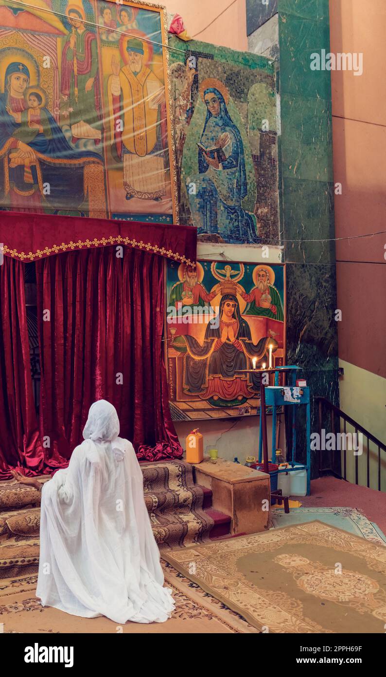 Interior of Debre Libanos, monastery in Ethiopia Stock Photo - Alamy